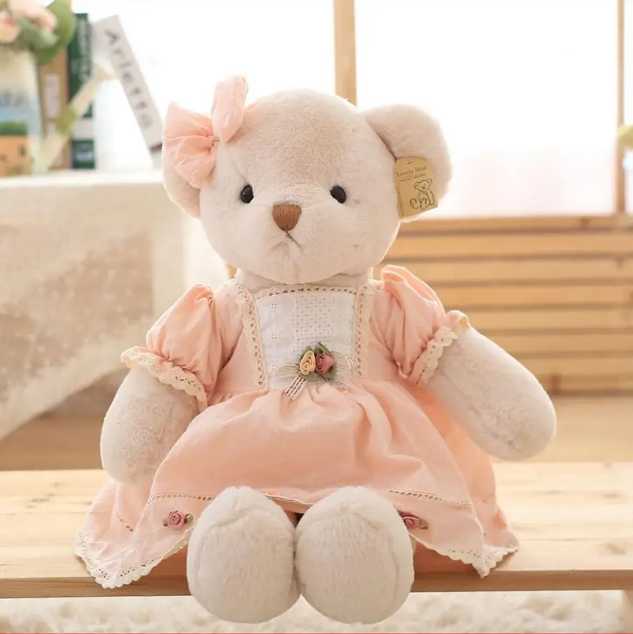 Lovely Teddy Bear With Dress Soft Stuffed Plush Toy Chrismas Gift For ...