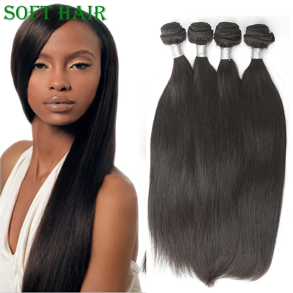 Unprocessed 7a Peruvian Virgin Hair Straight 4 Bundles Peruvian