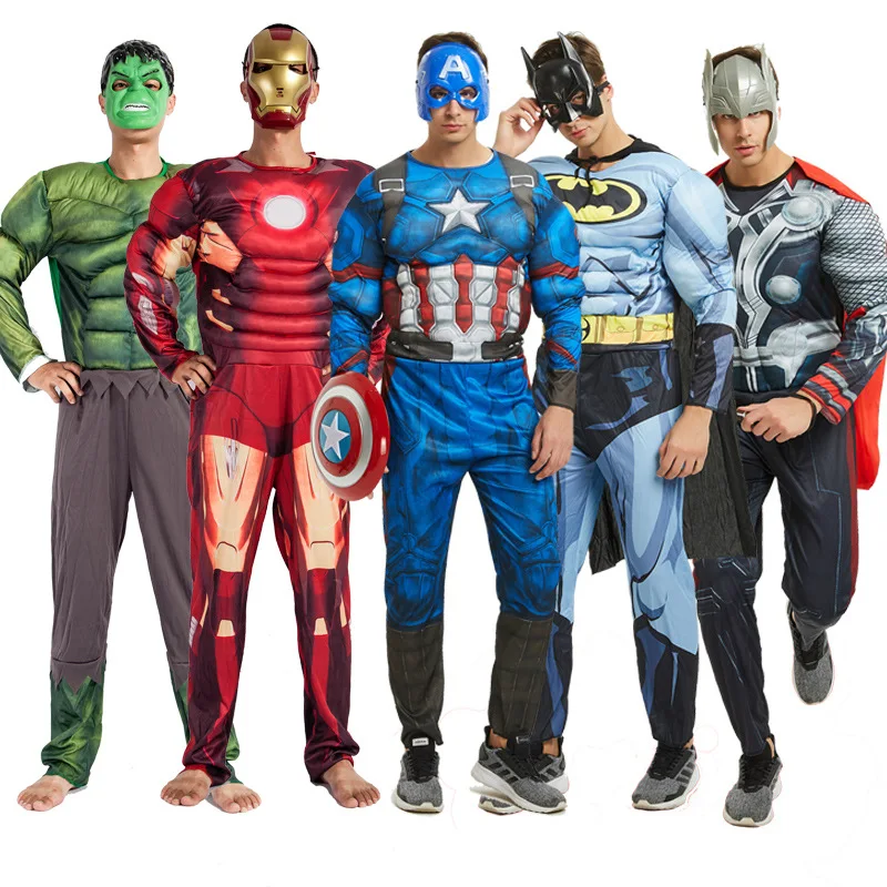 Cosplay Adult Muscle Hero Costume Hulk Spiderman Batman Iron Man ...