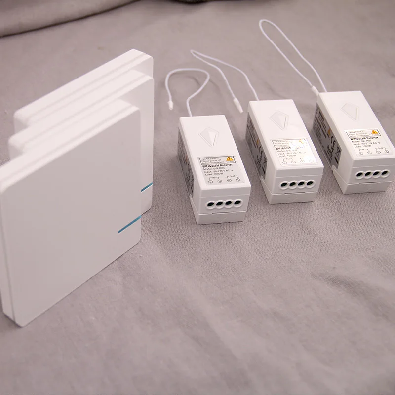 Remote Lamp LED 3-Gang Switch Push Button Switch Waterproof Wireless ...
