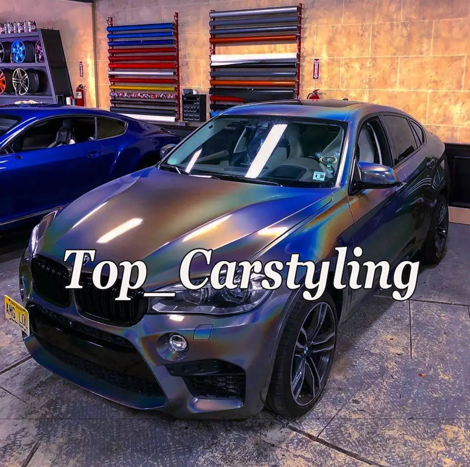 Rainbow Psychedelic Gloss Flip Vinyl Wrap For Full Car Wrap With Air ...