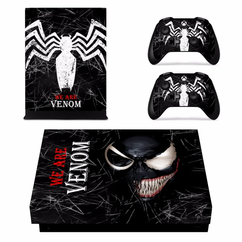 Spiderman and Venom Skin Sticker For Microsoft Xbox One X Console and 2 ...