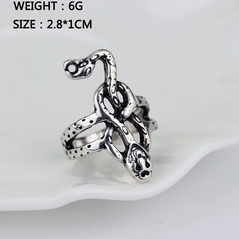 HANCHNAG Nagini Slytherin Vintage Silver Ring Horcrux Voldemort Death ...