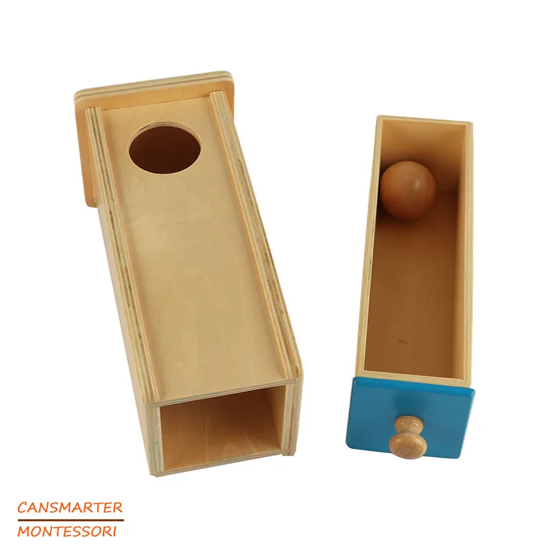 Montessori Kids Toy Baby Wood Ball Rectangular Drawer Preschool ...