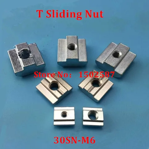 100pcs M6 T Sliding Nut 30 M6 Square Block Nuts 3030 Series Aluminum ...