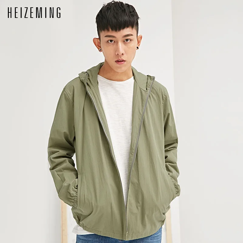 HEIZEMING 2017 New Spring simple Mens Dust coat Color Homme Military ...