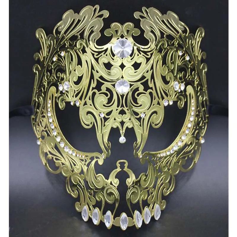 Pure metals masquerade masks Full face gold mask masquerade High ...