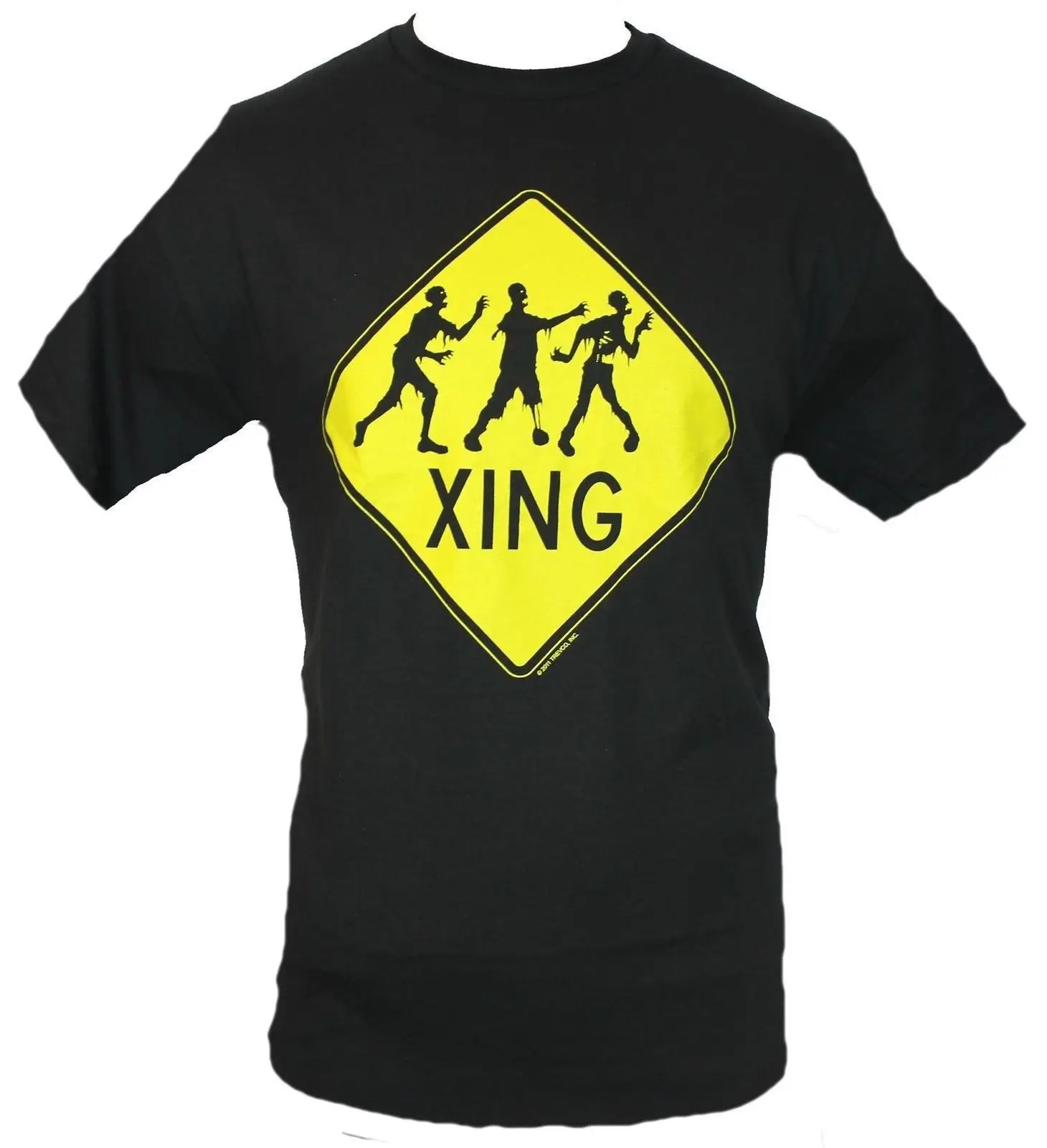 Camiseta de hombre Zombie imagen de signo de advertencia de cruce Xing ...