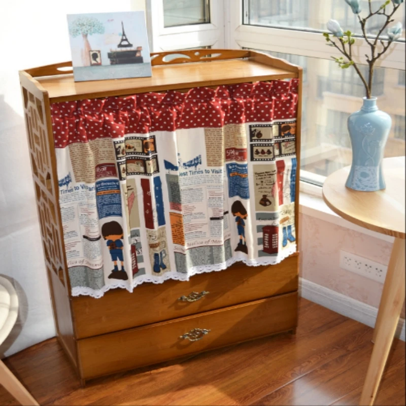 American counside style curtains for cabinet book shelf window short ...