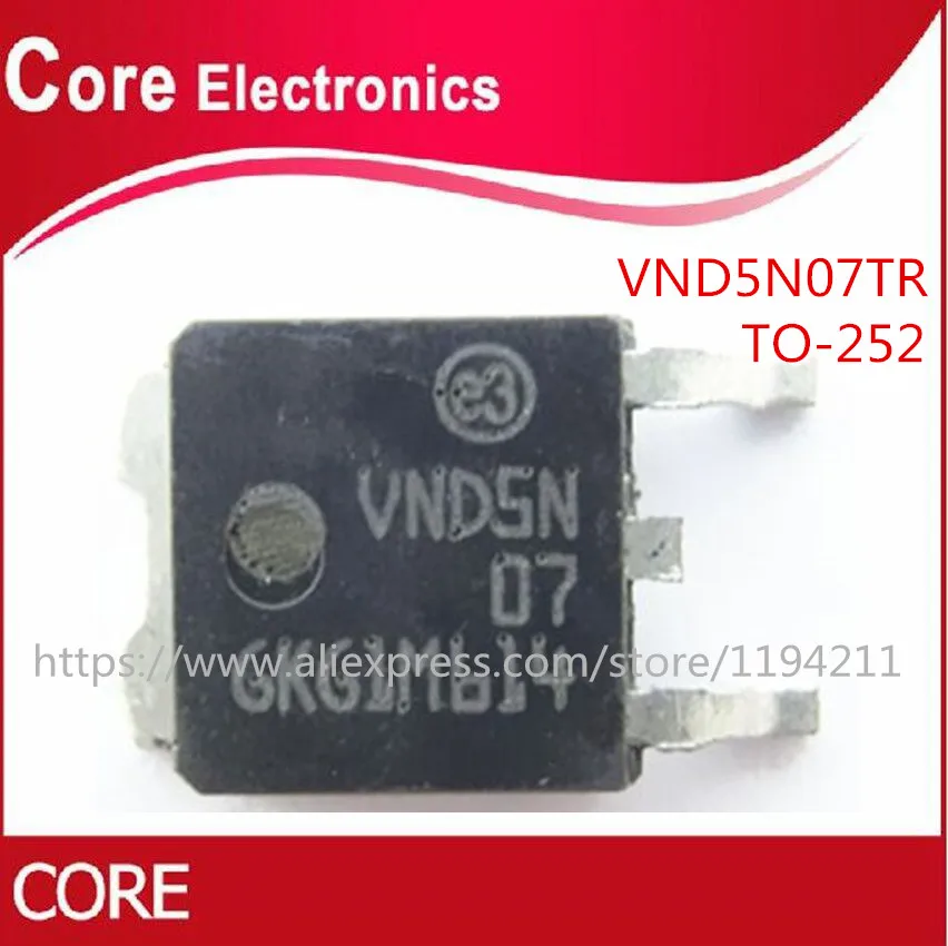 50 unids/lote VND5N07TR VND5N07 5N07 MOSFET OMNIFET 70V 5A TO 252|Circuitos integrados| - AliExpress