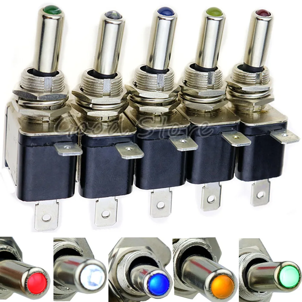 1PCS 12V 20A 자동 자동차 보트 트럭 조명 Led 토글 스위치 레드 블루 그린 옐로우 화이트|Switches| - AliExpress