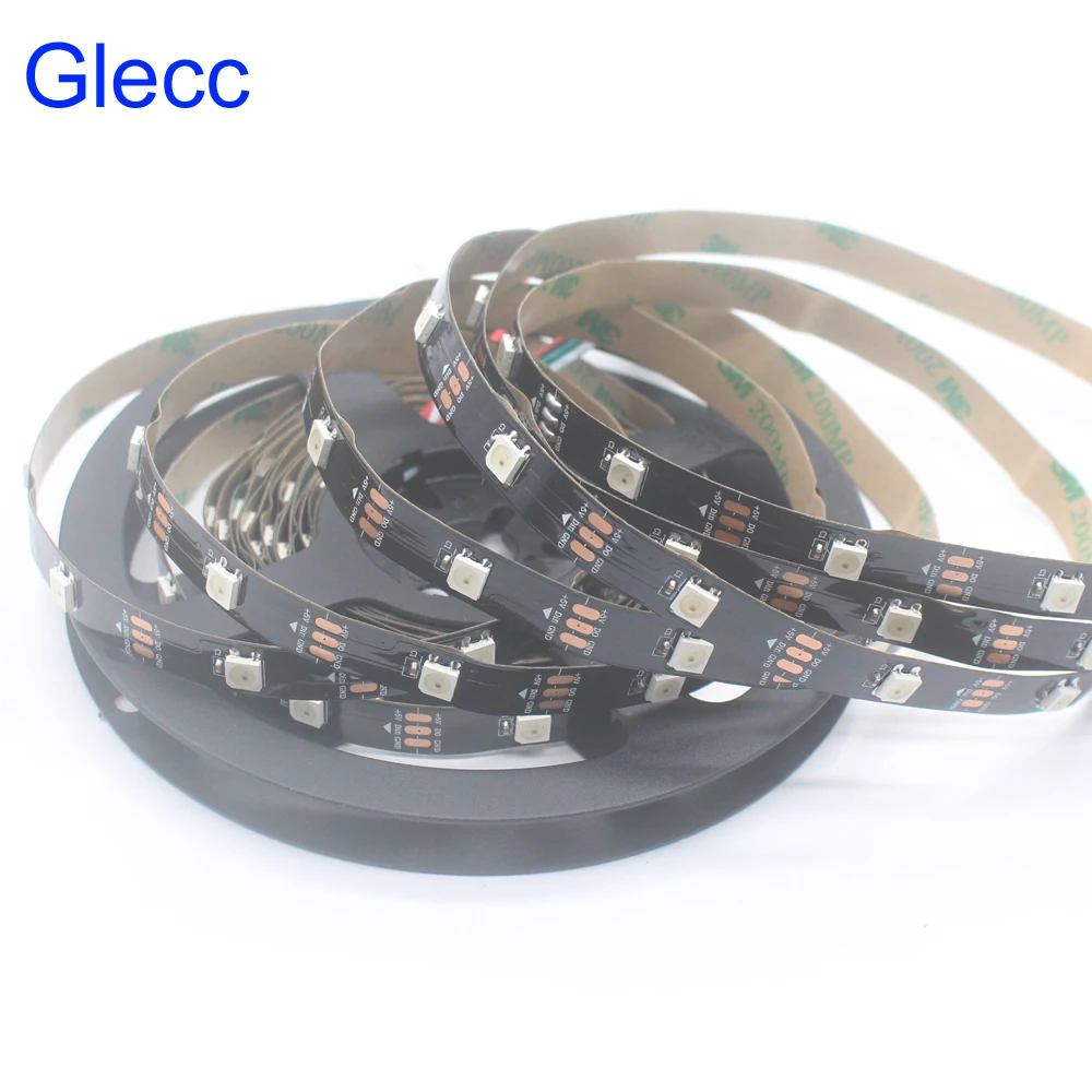 DC5V WS2812B 1m 5m 30/60/144 pixels/leds/m Smart led pixel strip,Black ...