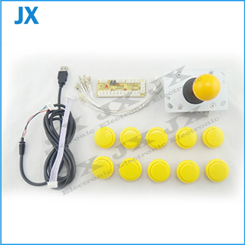 Diy Kits Handle Arcade Set 30mm Copy Sanwa Push Buttons 5 Pin Joystick ...
