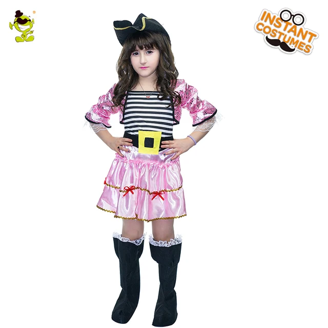 Halloween Girl's Pink Pirate Costume Halloween Beauty&Lovely Masquerade ...
