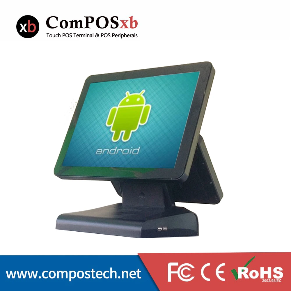 The latest 15 inch Android dual screen touch POS machine with WIFI ...