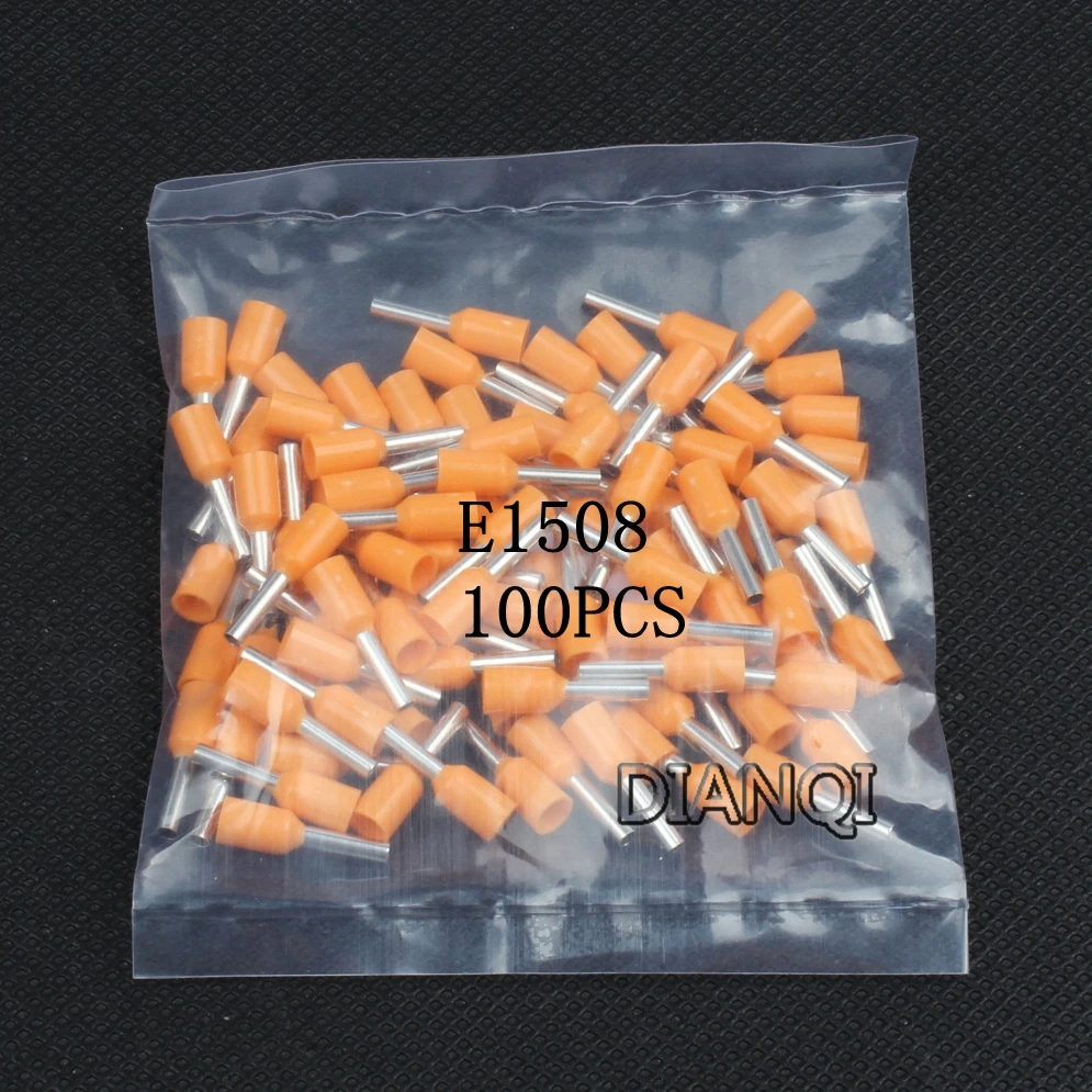 E1508 трубки Изоляционные изолированные клеммы 1.5MM2 100 шт./упак ...