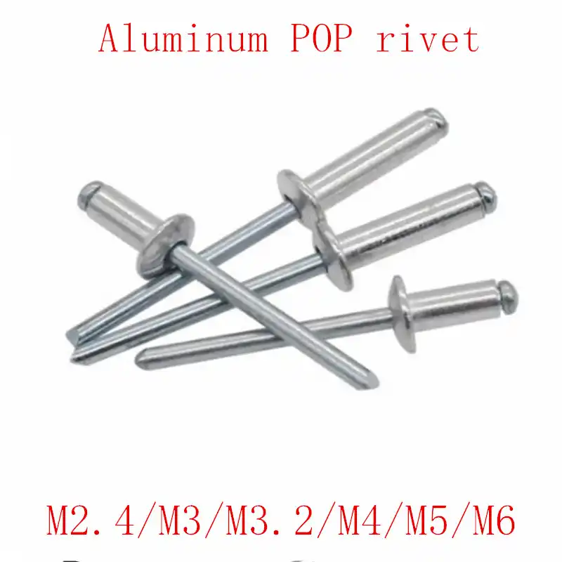 100pcs 3.2x6.4/8/10/12/16 3.2 Aluminum Blind Pop Rivet Rivets Nut Blind ...