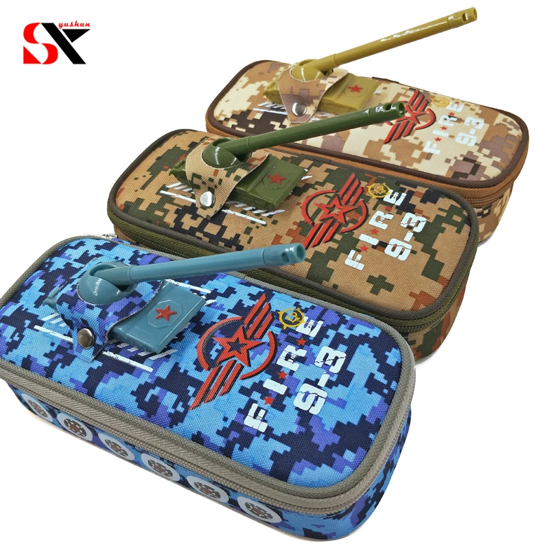 Novelty-Tank-Shaped-Pencil-Case-Large-Capacity-Student-bag-Stationery ...