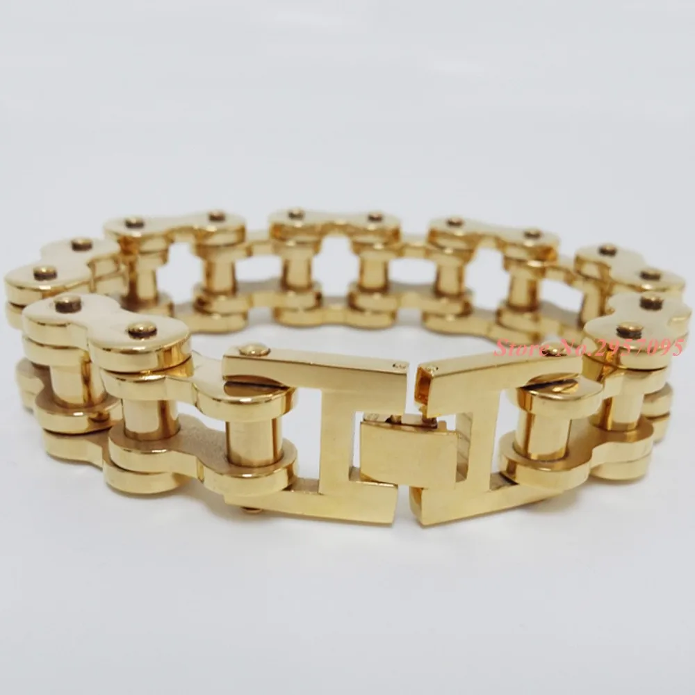 Silver Or Gold Biker Motorcycle Link Chain Bike Bicycle Chain Bracelet ...