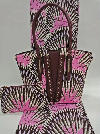 (3pcs/set)6yards pink and maroon african wax fabric macthing african ...