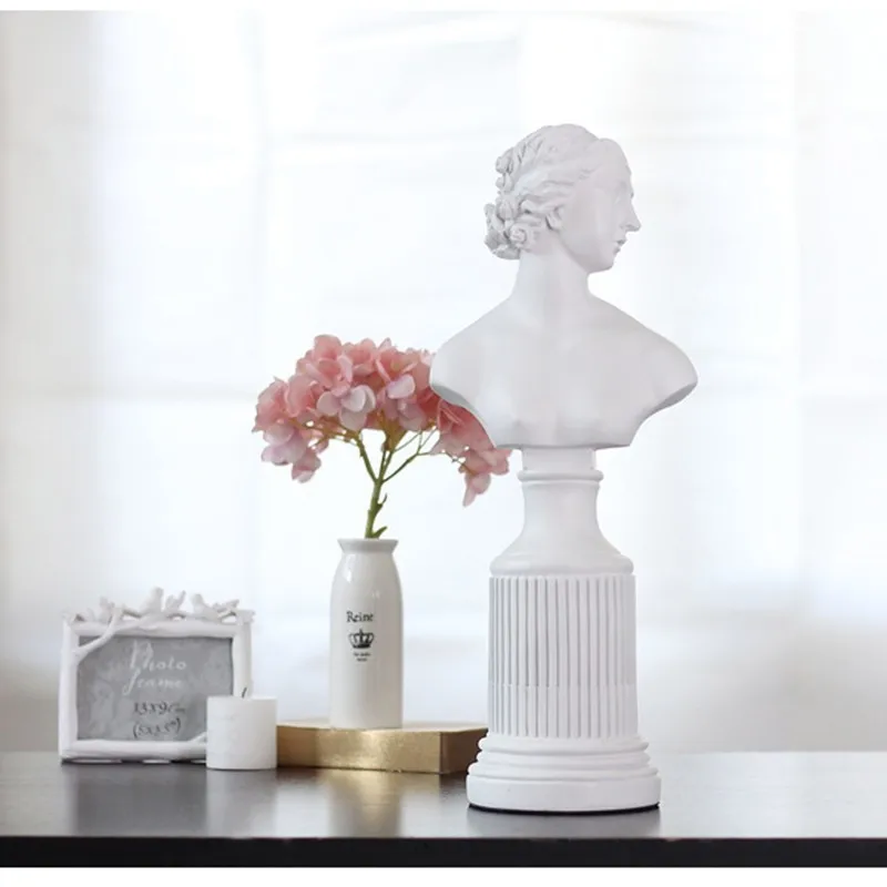 Nordic Modern Goddess Large Resin Bust Statue Classic People Figurines ...