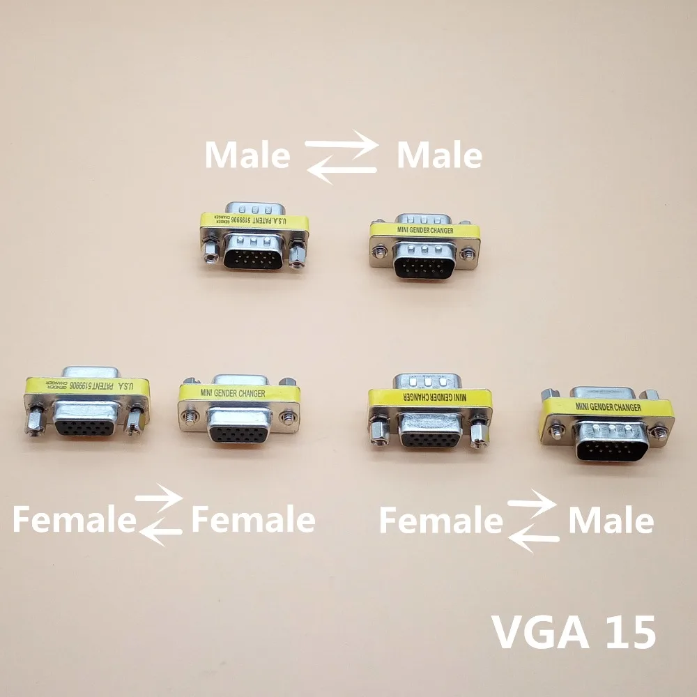 2Pcs-15Pin-SVGA-VGA-Male-to-Male-Female-to-Female-Male-to-Female-Mini ...
