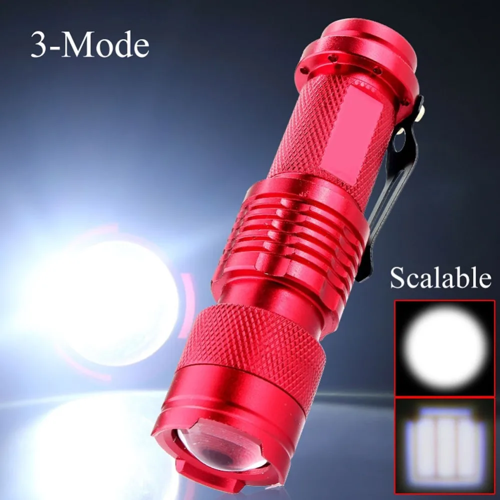 LED Flashlight Mini Zoom Torch Led Q5 2000LM 3 Modes Zoomable Torch AA ...