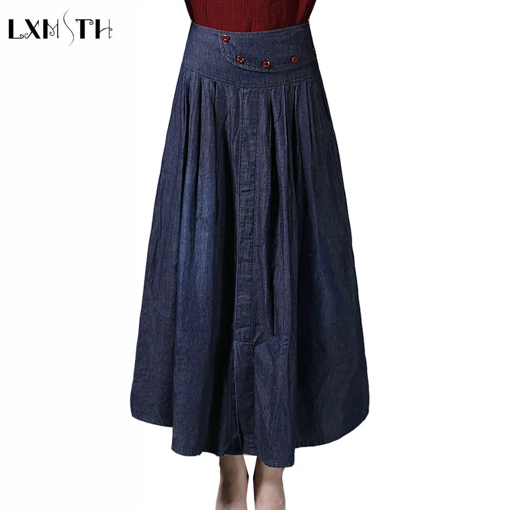 Buy S 6xl Autumn Plus Size Long Denim Skirt Women