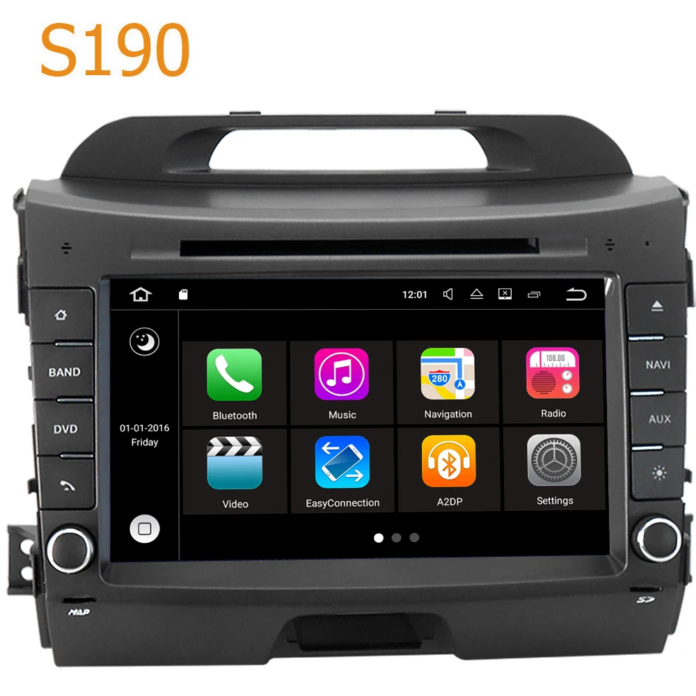 Road Top Winca S190 Android 7.1 System PX3 4 Core Car GPS DVD Player ...