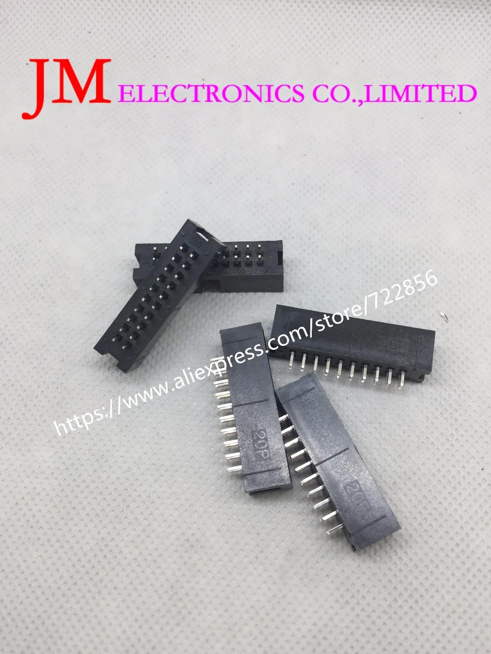 160 piezas 20 pines 2,54 Mm conector hembra Conector recto negro DC3 ...