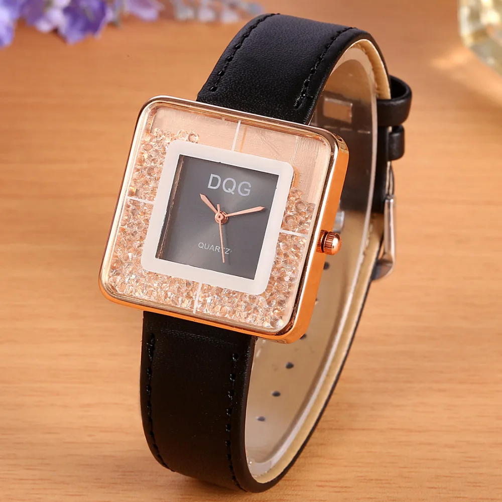 New-Luxury-Brand-DQG-Rectangle-Dial-Rolling-Beads-Quartz-Watch-Women ...
