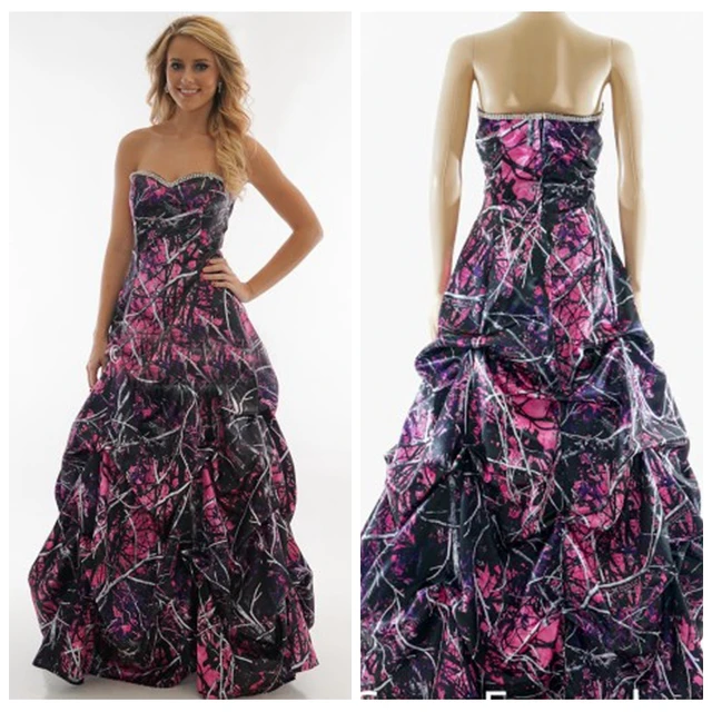 Pink Camo Prom Dresses