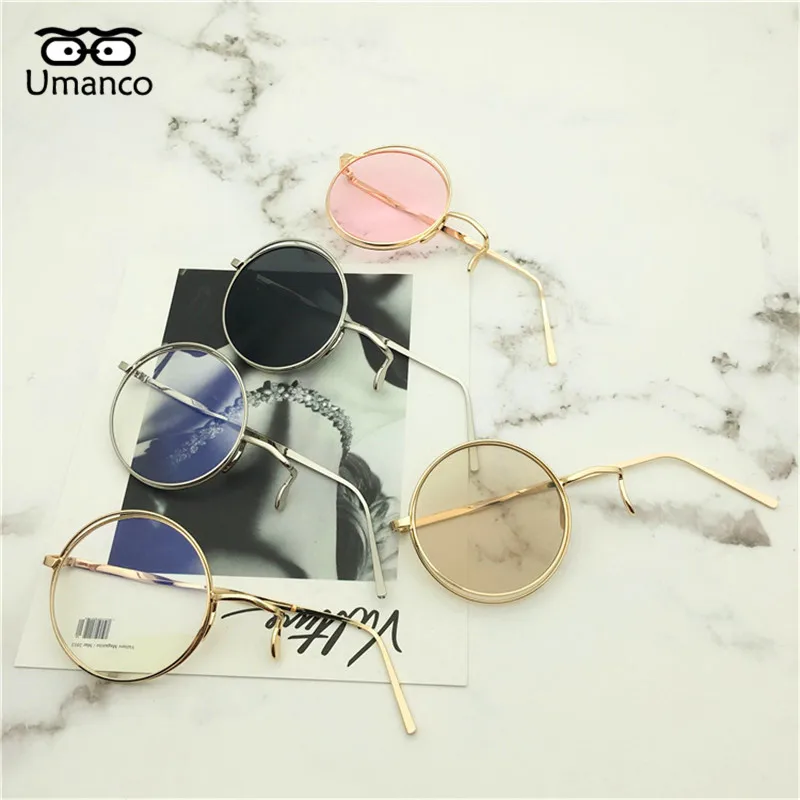 Umanco 2021 New British Gentleman Round Unilateral Clear Glasses Frame ...