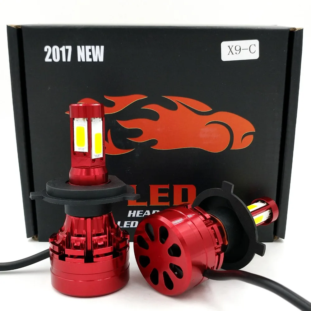 120W 14400LM 4 Sided LED Headlight Kit H4 Hi/lo H4 3 HB2 9003 H13 9004 ...