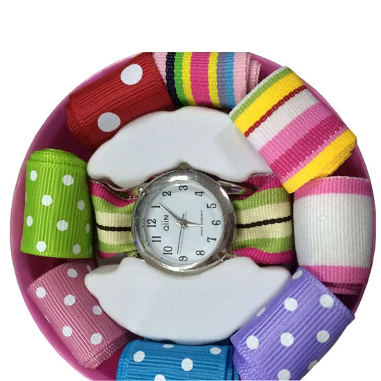 9 PCS Ladies Quartz Analog Type Interchangeable Straps Ribbon Watch en ...