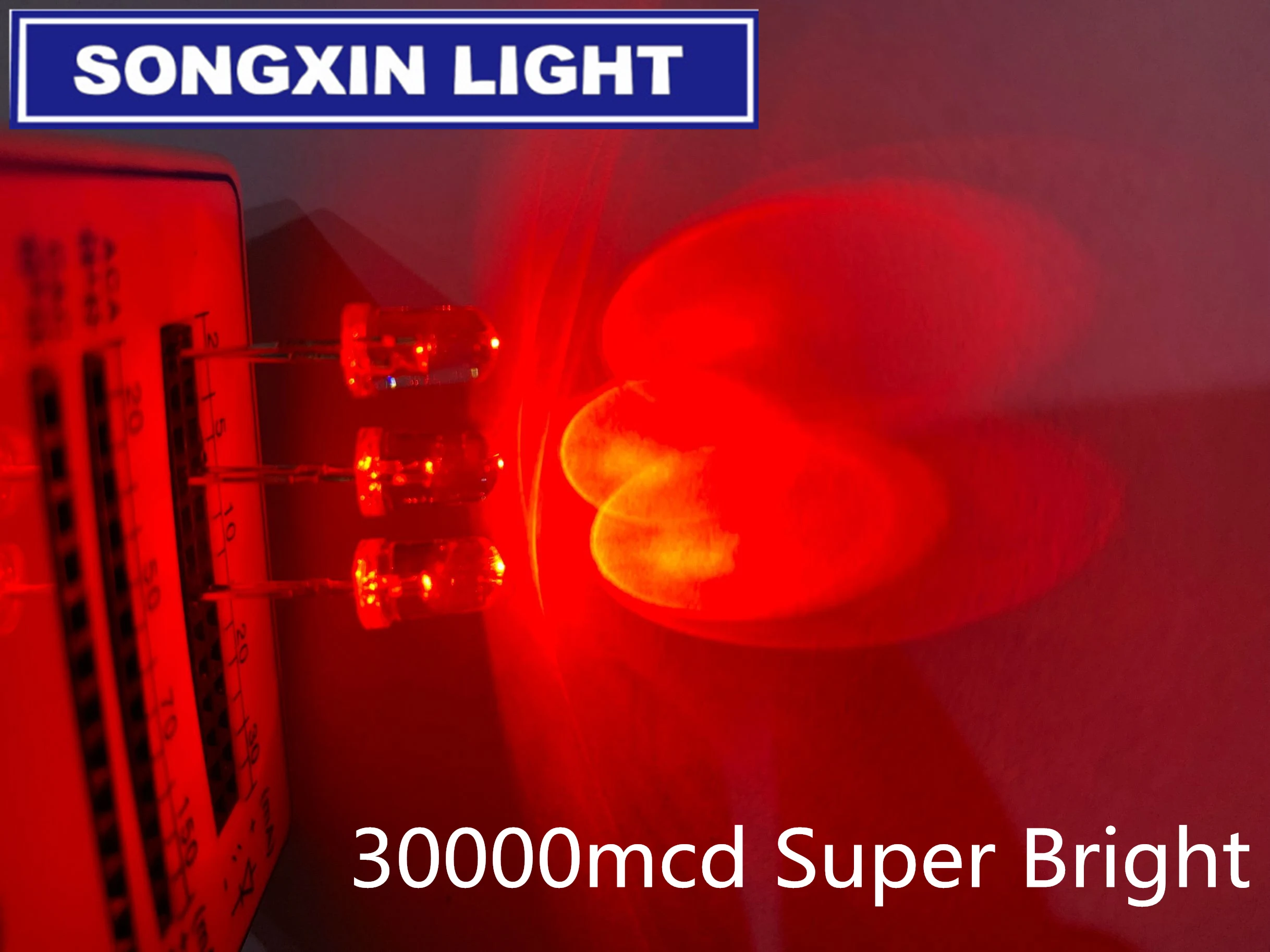 100pcs 5mm Red LED Diode 2 Pin Transparent Round Ultra Bright 5mm ...