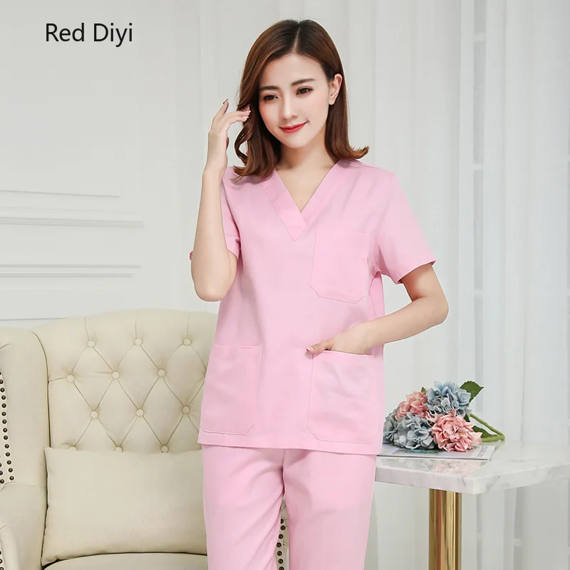 Hospital doctor surgery Uniforms V-Neck Hospital Beauty scrubs medical ...