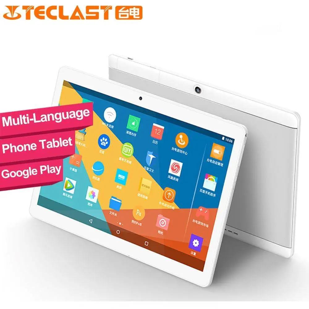 Teclast x10 quad core telefone tablet pc android6.0 mtk mt6580 10.1 ...
