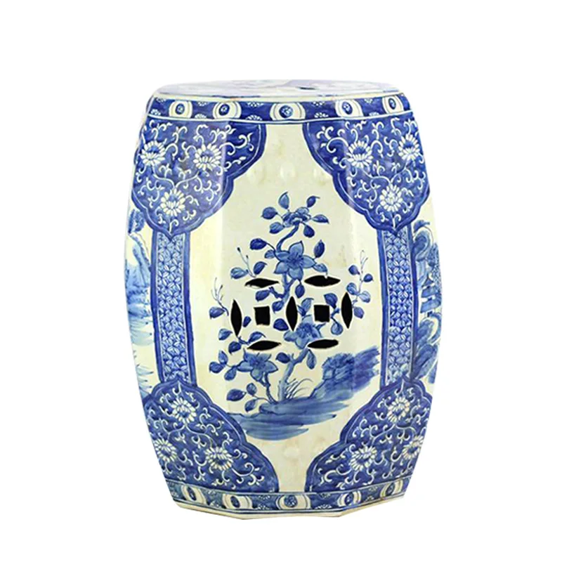 Jingdezhen Ceramic New Chinese-style Blue And White Porcelain Stool ...