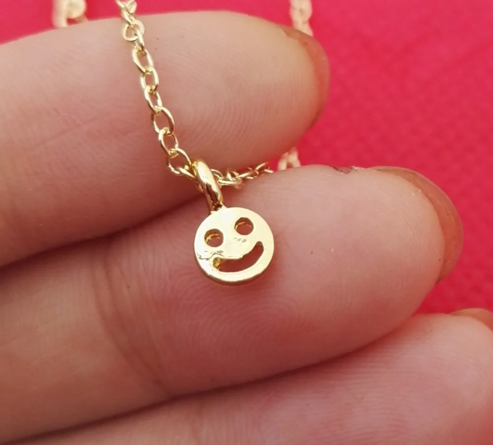 Give me your smile Dainty Tiny Smiley Face Necklace Necklace & Pendants ...