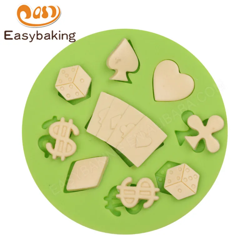 Poker Dice Design Fondant Silicone Cupcake Mold Cake Decorating Tools ...