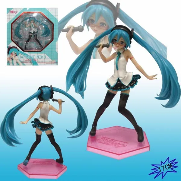 17cm Hatsune Miku with mike Anime Collectible Action Figure PVC toys ...