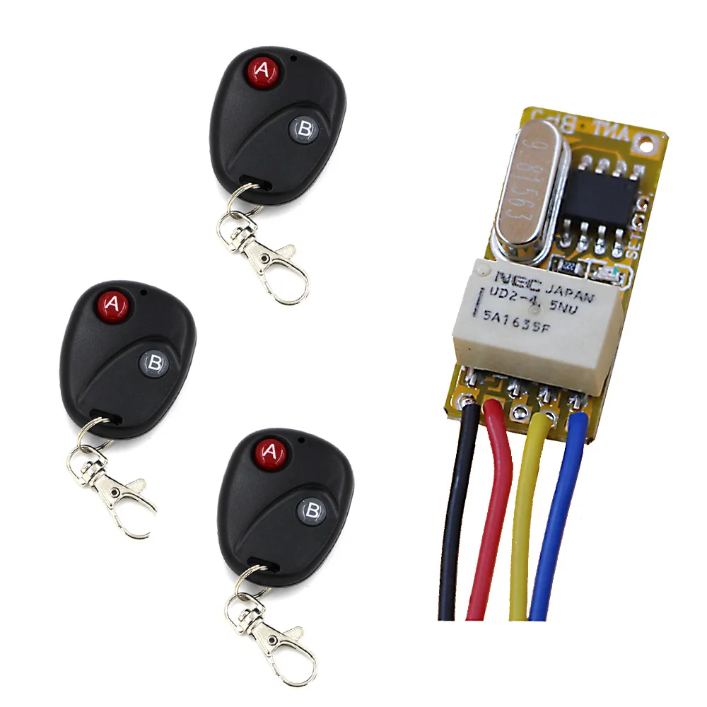 DC3.7V 5V 6V 7V 9V 12V Mini Relay Wireless Switch Remote Control Power ...