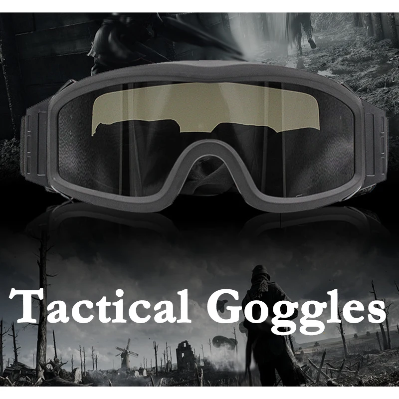Tactical Glasses 3 Lens Army Military Combat Safety Goggles Sand proof ...