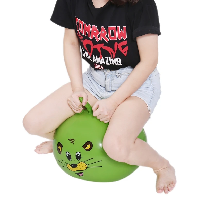 18" Cat Ear Inflatable Jump Ball Hopper Bounce Retro Ball With Handle ...