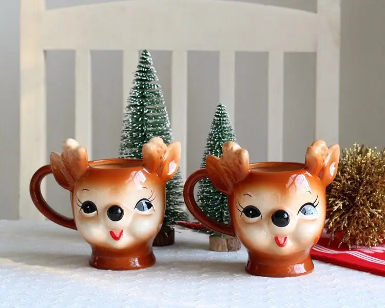 Creative 3D Nara Deer Elk Animal Cup Funny Mugs Ceramic Coffee Mug ...