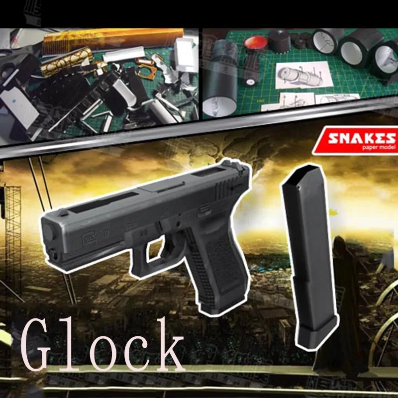 CS 3D Montagem Paper Glock 17 Glock 18 Modelo Arma Miniatura Modelo ...