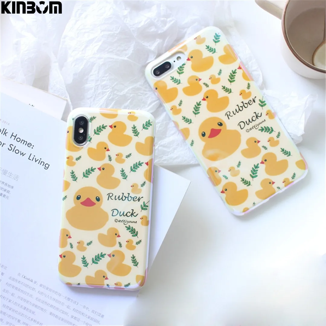 KINBOM Blue Cute Little Yellow Duck Phone Case For Iphone 6 6splus Case ...