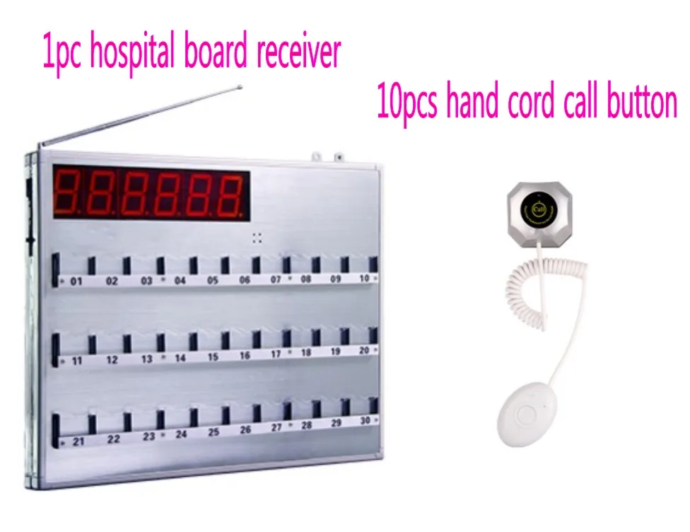 Wireless nurse calling system 1pc hospital board receiver 30pcs hand ...