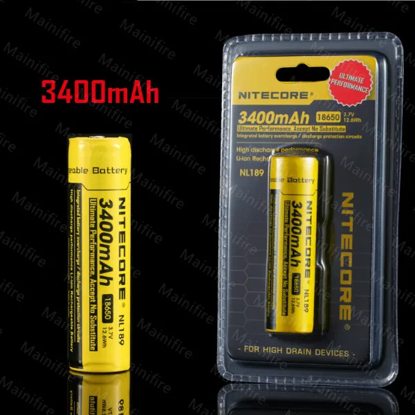 (1 Piece) Nitecore NL189 3400mah 18650 protected battery Nitecore 18650 ...